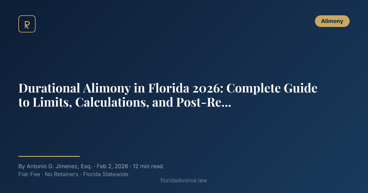 Durational Alimony in Florida 2026: Complete Guide to Limits ...