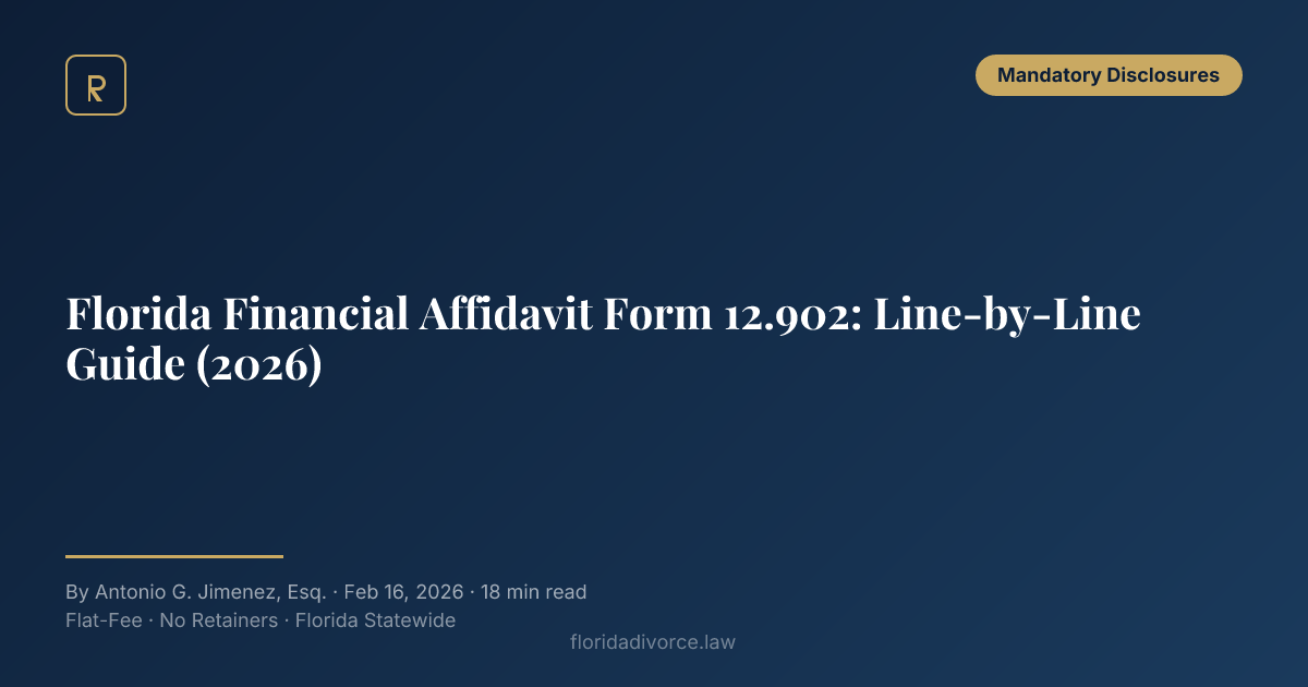 Florida Financial Affidavit Form 12.902: Line-by-Line Guide (2026 ...